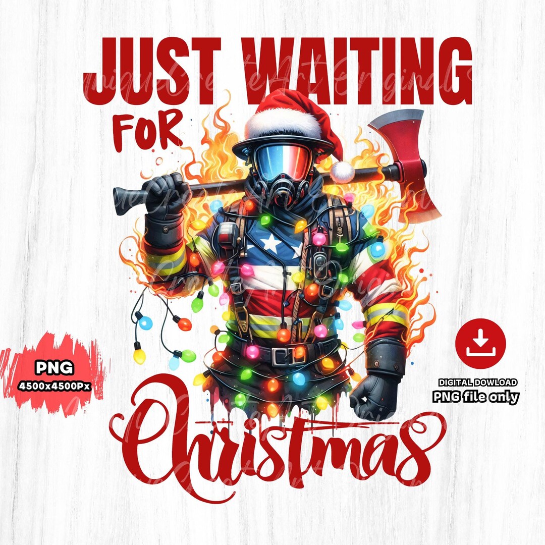 Firefighter Christmas PNG: Funny Holiday Design (digital Download) - Etsy