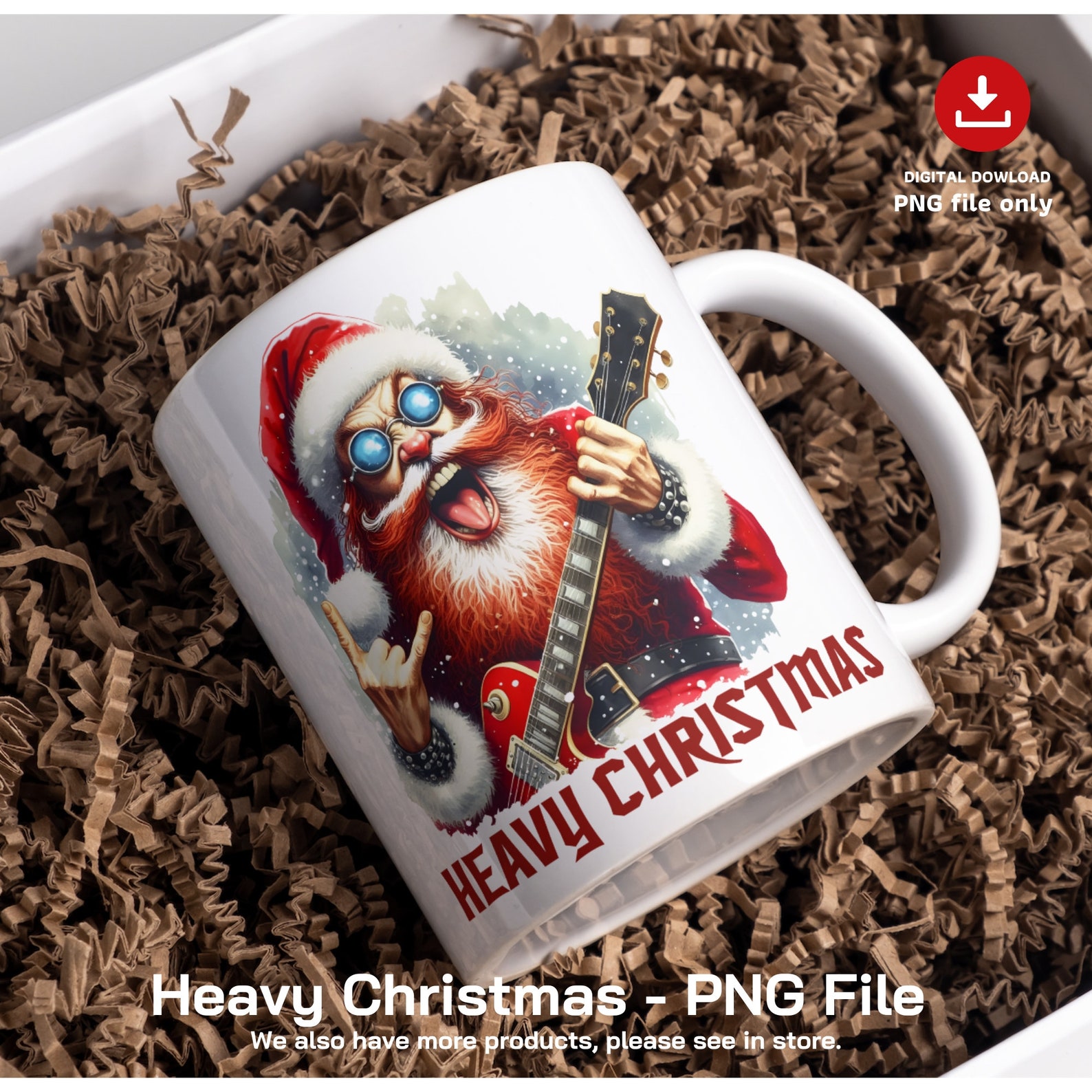 Rock and Roll Santa PNG: Heavy Metal Christmas (digital Download) - Etsy