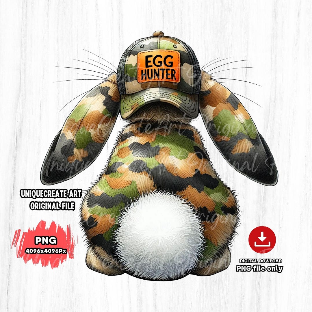 Camo Easter Bunny PNG: Egg Hunter Kid Design (digital Download) - Etsy