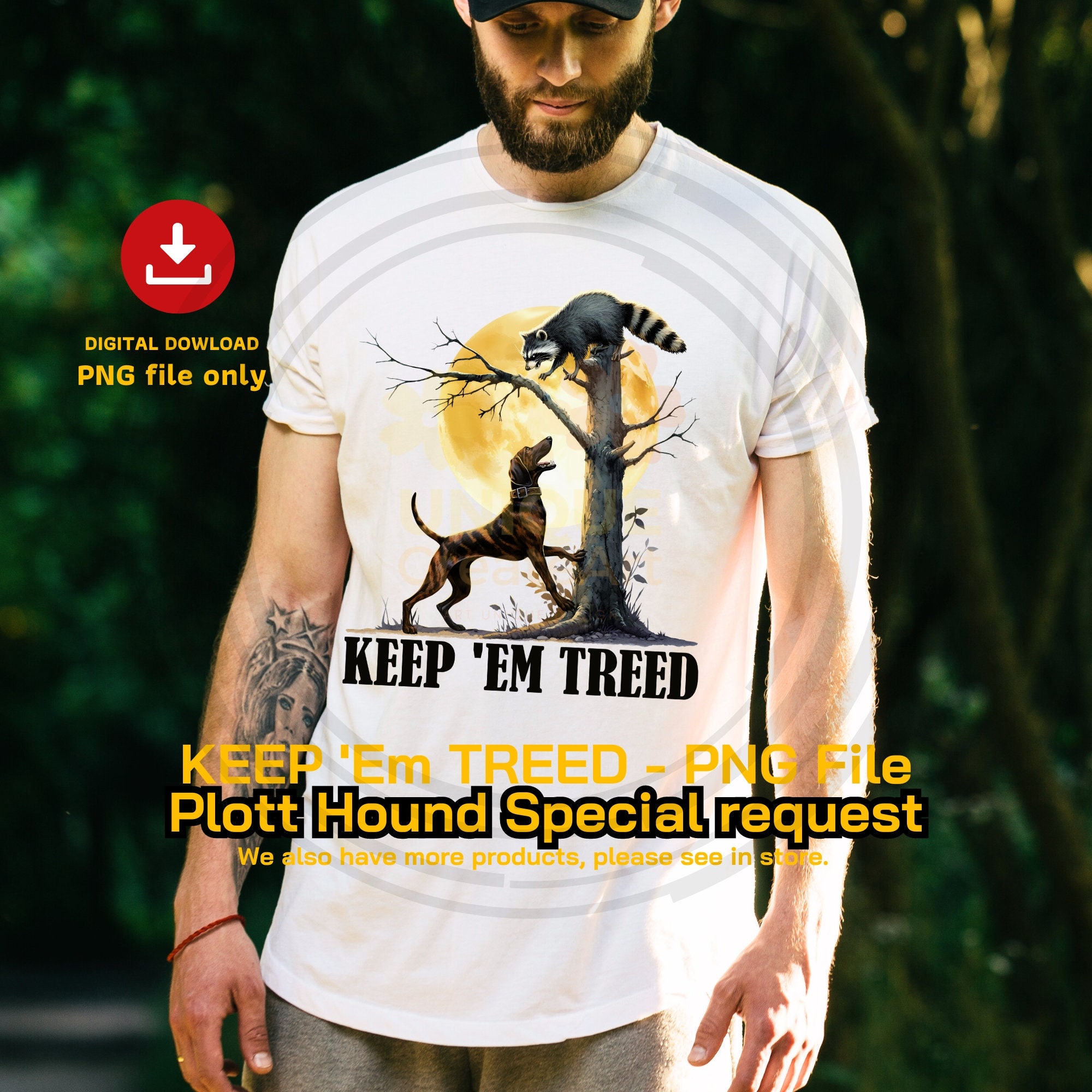 Keep 'em Treed Png, Night Coon Hunting With Plott Hound Png, Coon ...