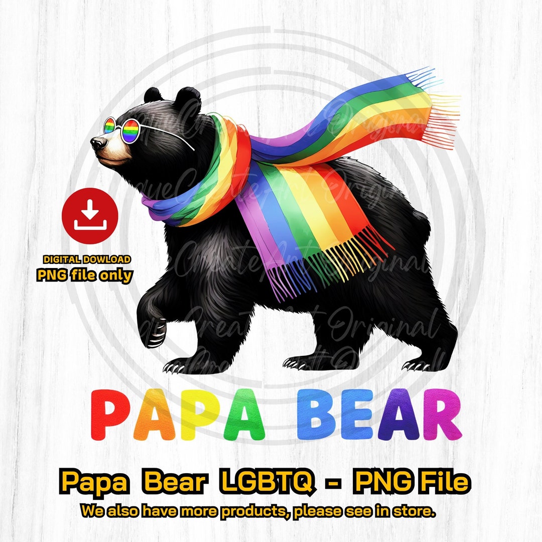 Papa Bear LGBTQ Png, Papa Bear Png, Papa Bear Rainbow Pride Flag, Proud ...