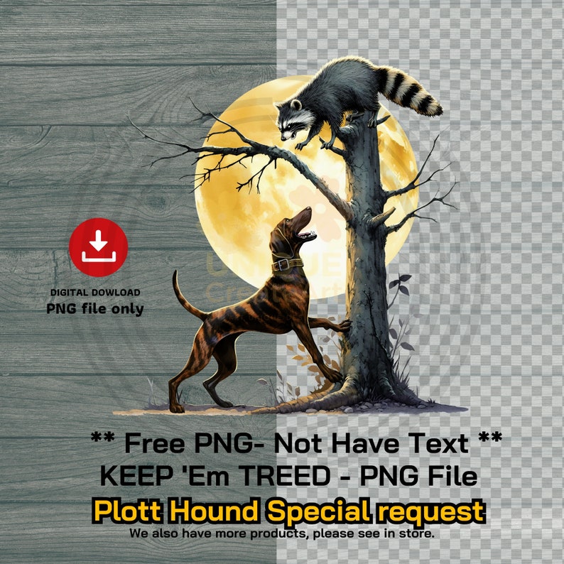 Keep 'em Treed Png, Night Coon Hunting With Plott Hound Png, Coon ...