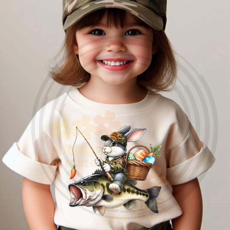 Bunny Bass Fishing Easter PNG: Funny Fisherman Clip Art (digital ...