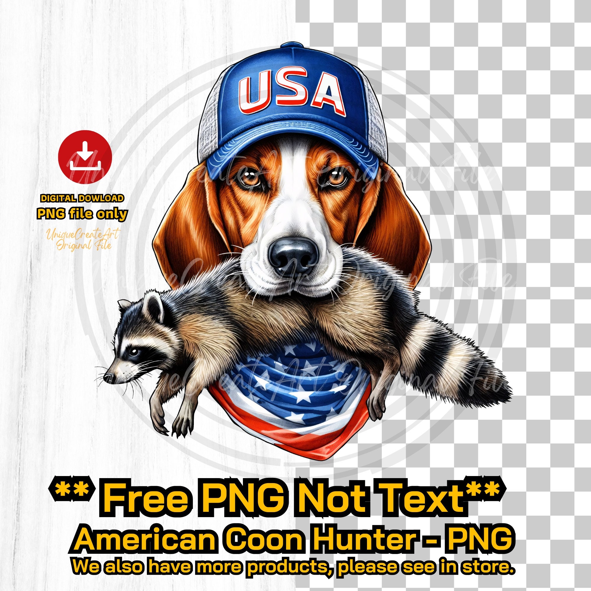 American Coon Hunter Png, the 4th of July Png, 4th July Coon Hunting ...