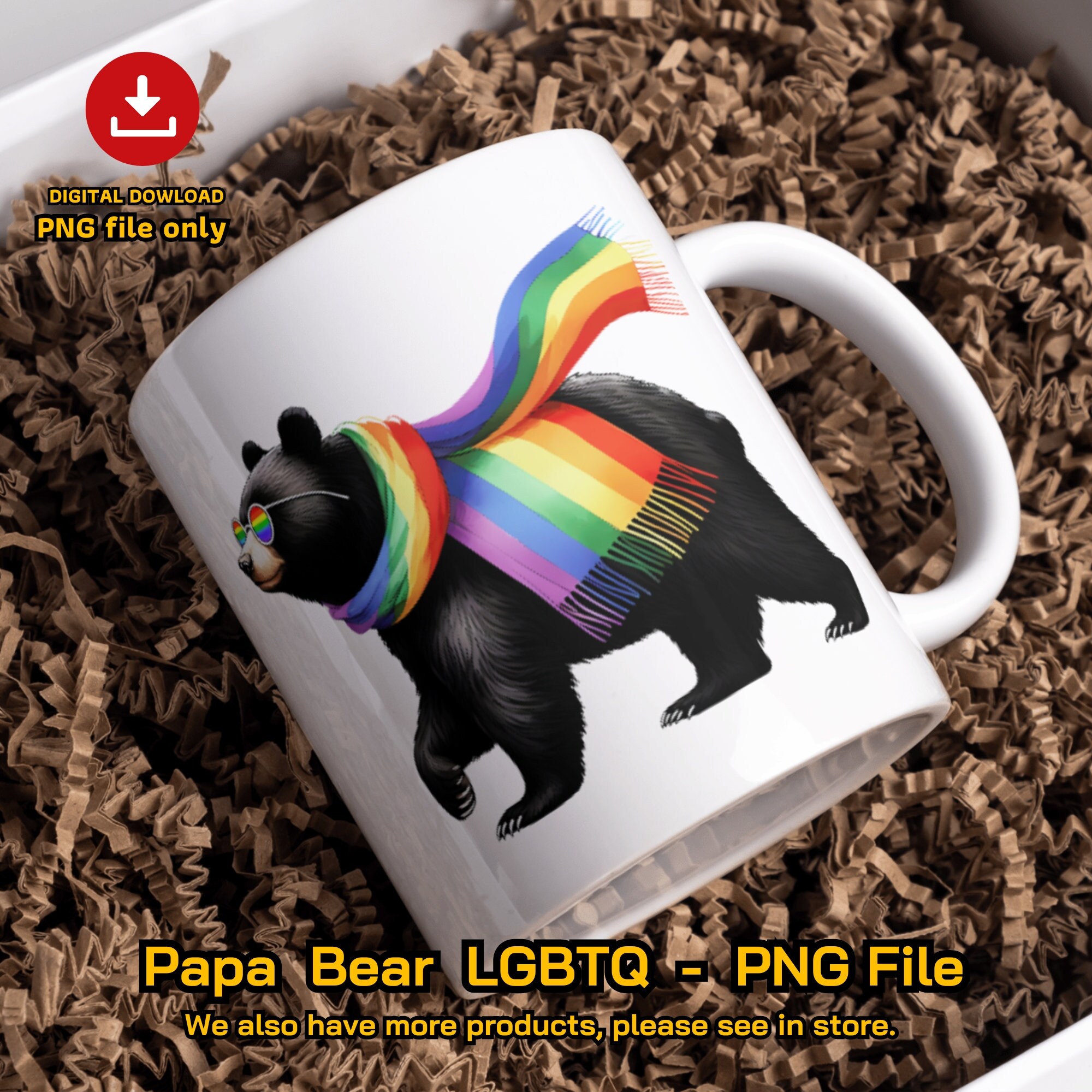Papa Bear LGBTQ Png, Papa Bear Png, Papa Bear Rainbow Pride Flag, Proud ...