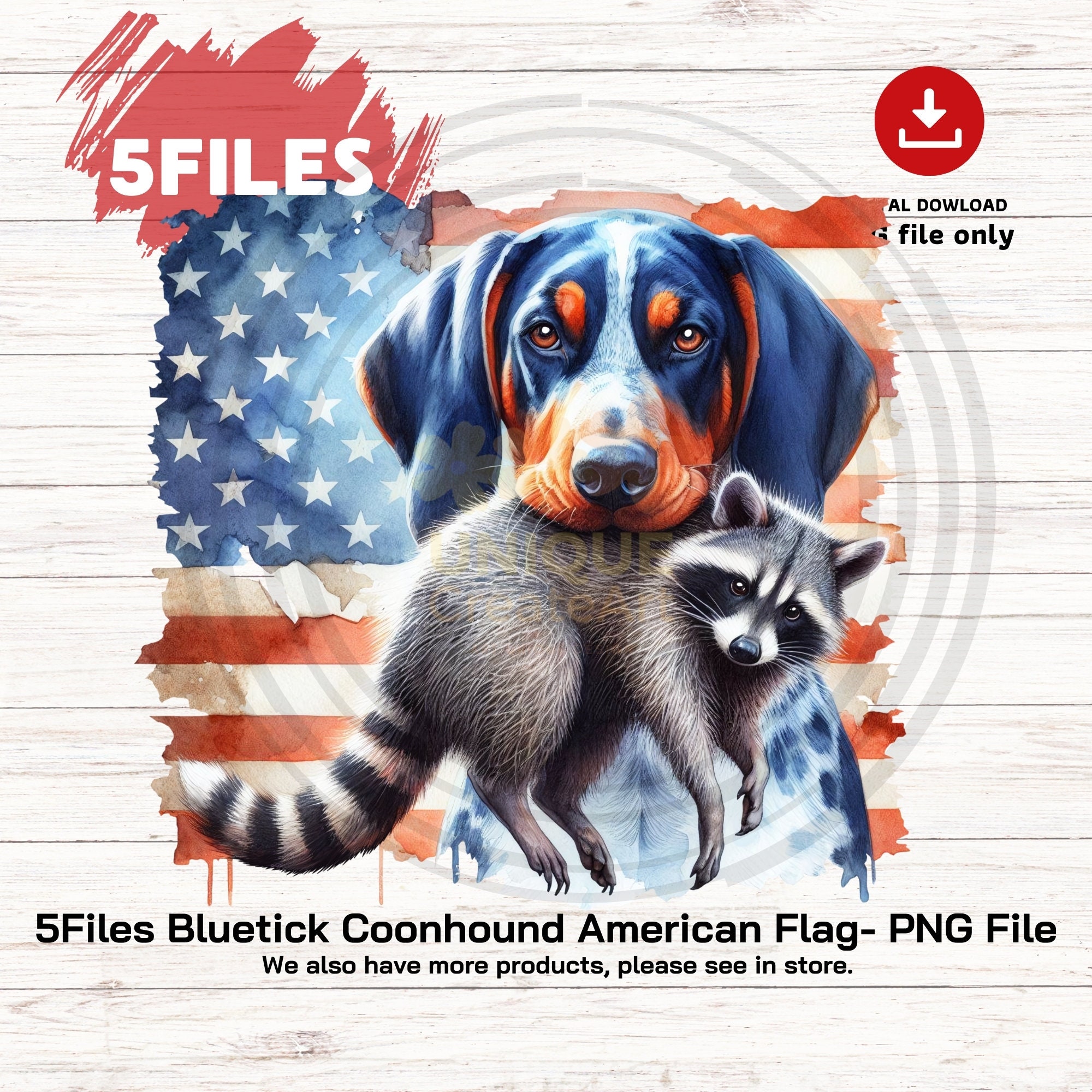 Coon Hunting American Flag Png, Bluetick Coonhound Png, Coon Hunting ...