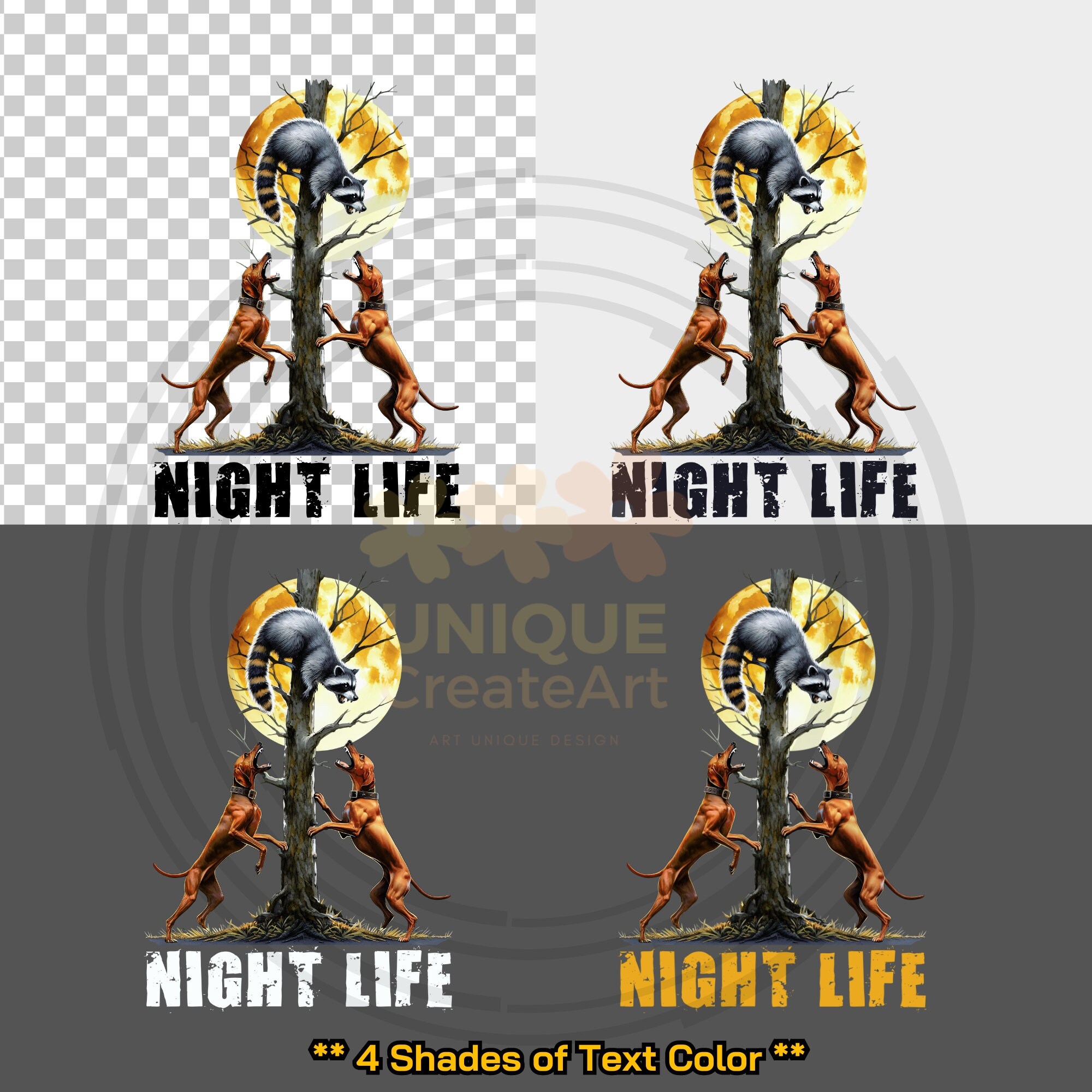 Night Life PNG: Redbone Coonhound Hunting Design (digital Download) - Etsy