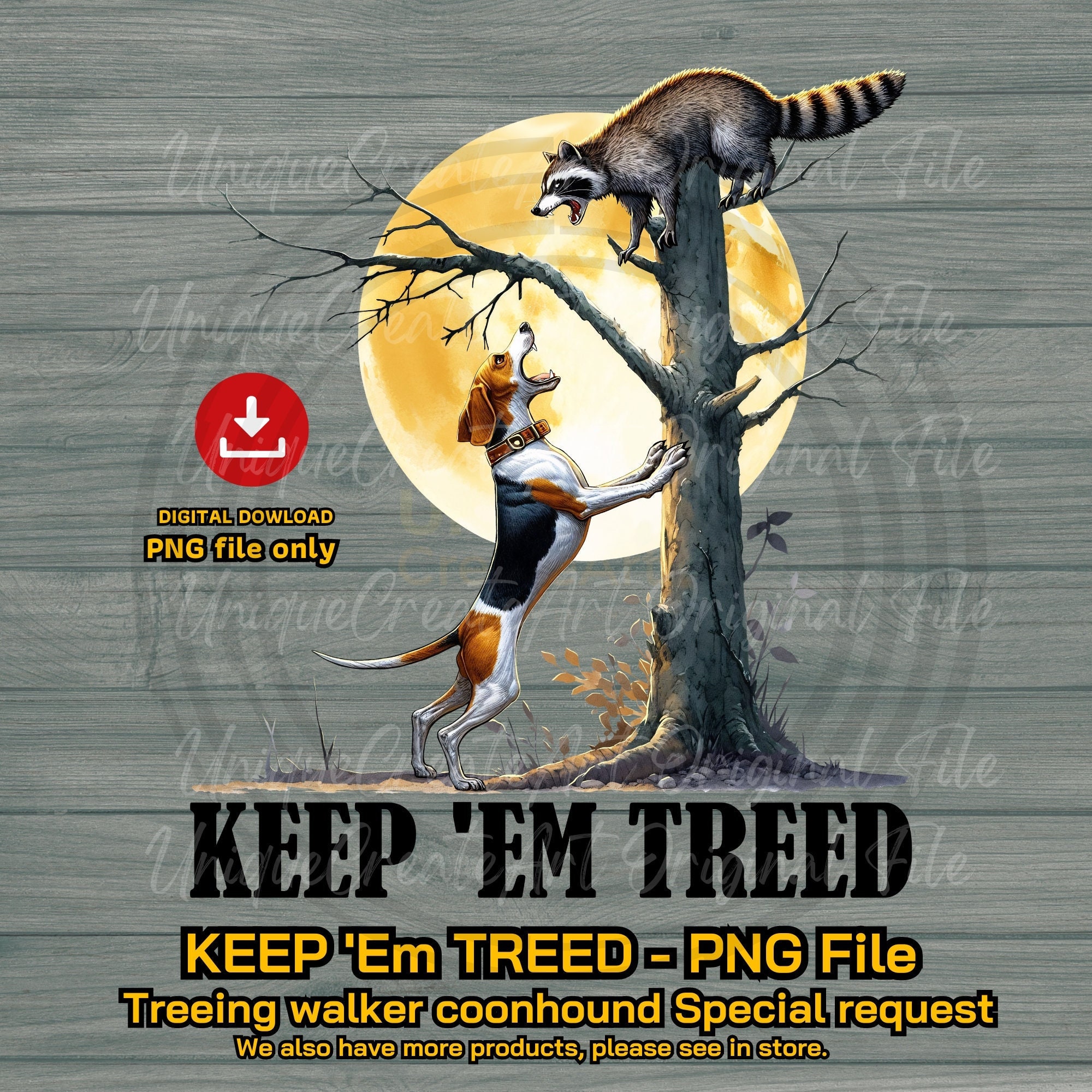 Keep 'em Treed Png, Night Coon Hunting With Treeing Walker Coonhound ...