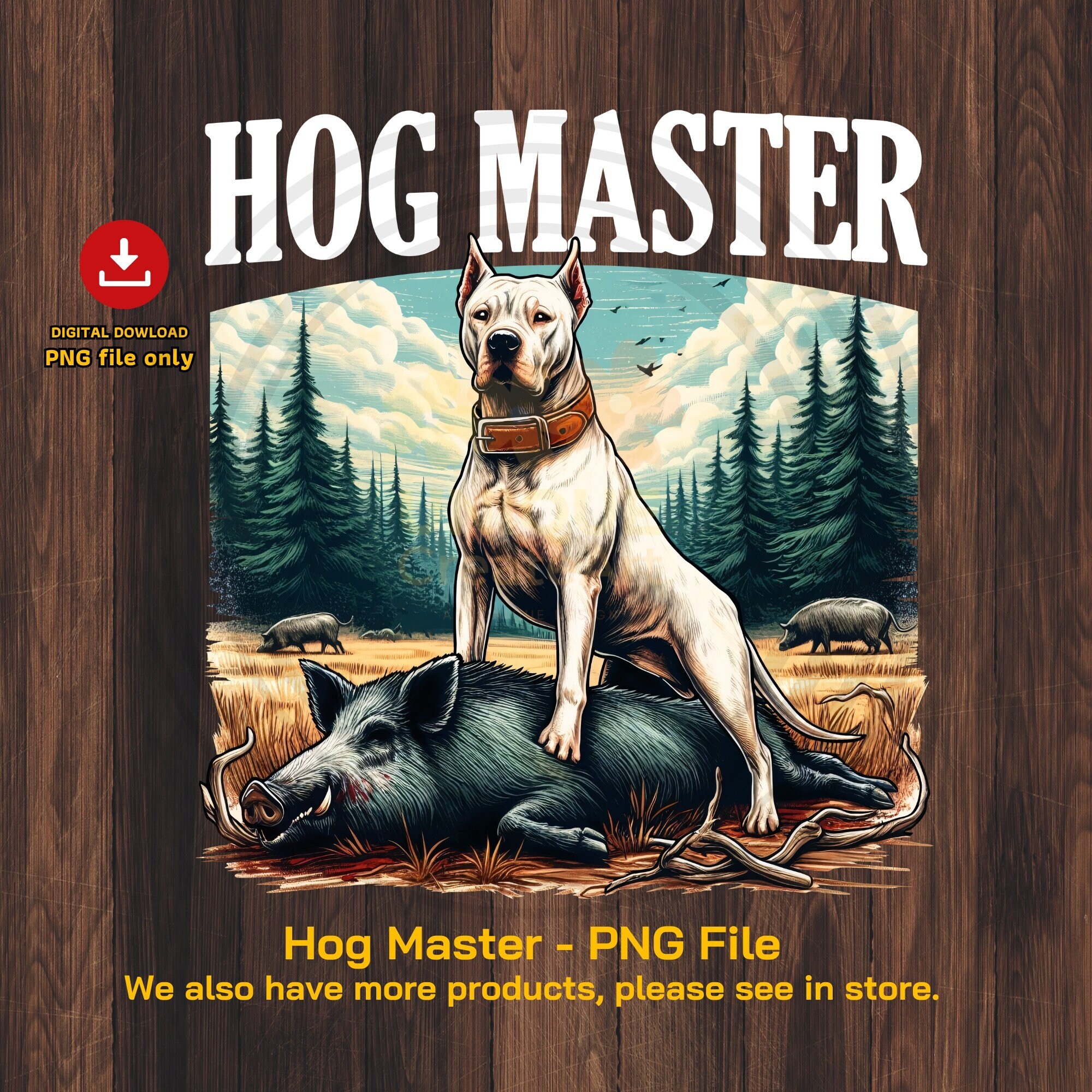 Hog Master Png, Hog Hunting With Dogo Argentino PNG, Wild Boar Hunting ...