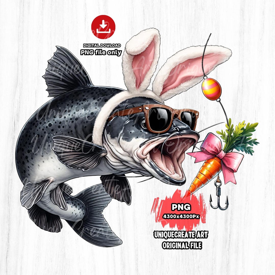 Easter Png, Easter Catfish Png, Easter Fishing Png, Funny Easter Clip ...