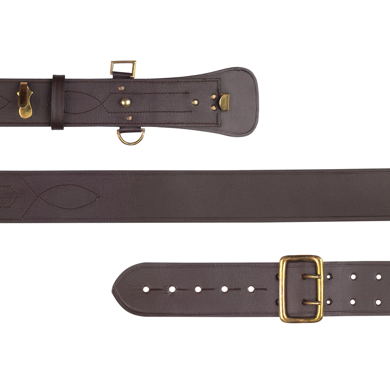 British Military Sam Browne Genuine Leather Belt With Crossover ...
