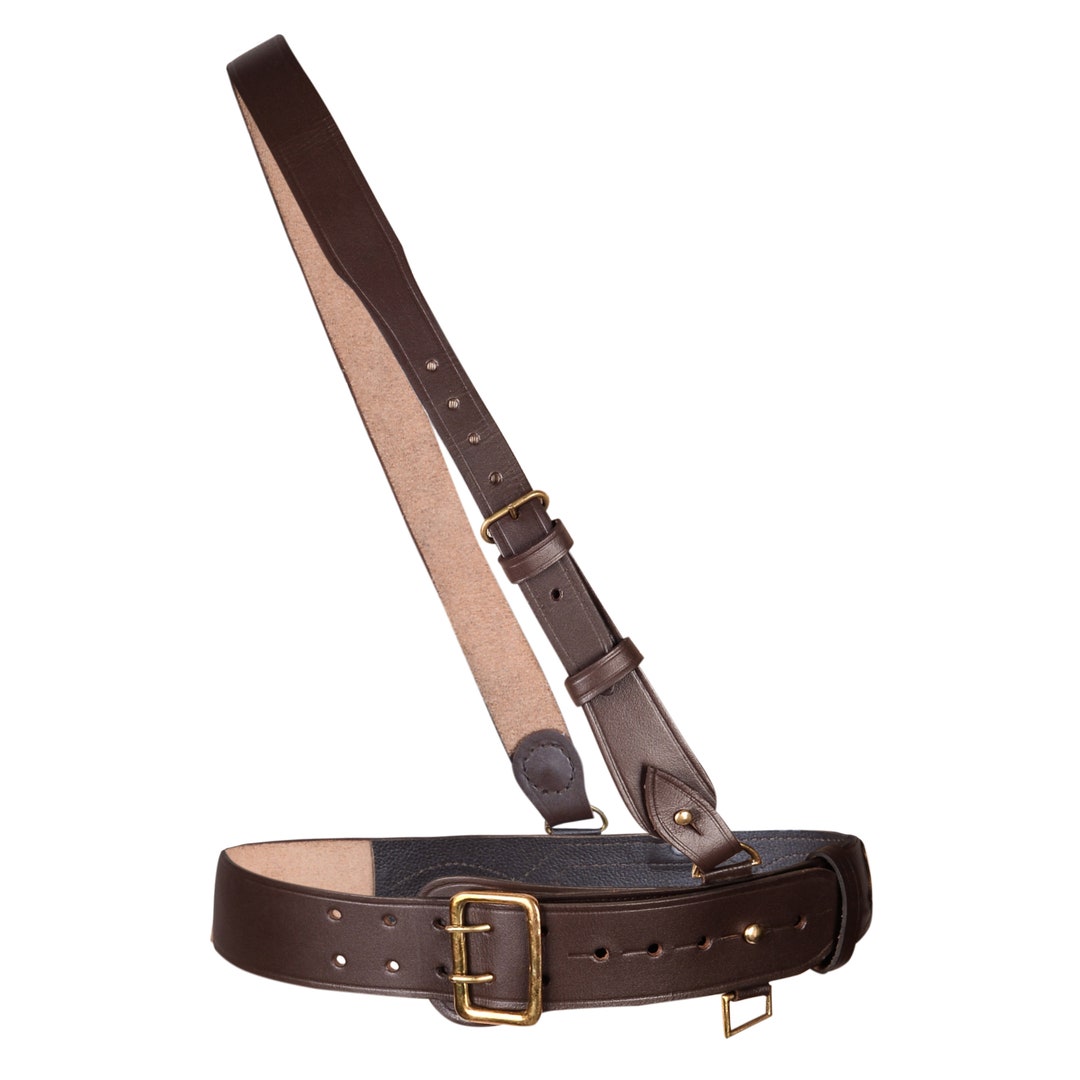 British Military Sam Browne Genuine Leather Belt With Crossover ...