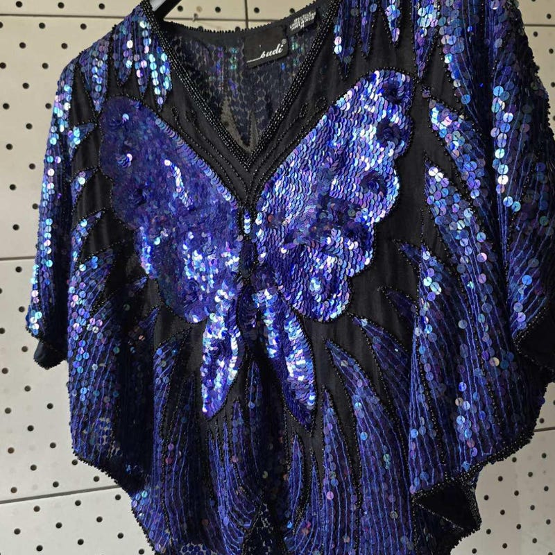 Sequin Butterfly Top - Etsy