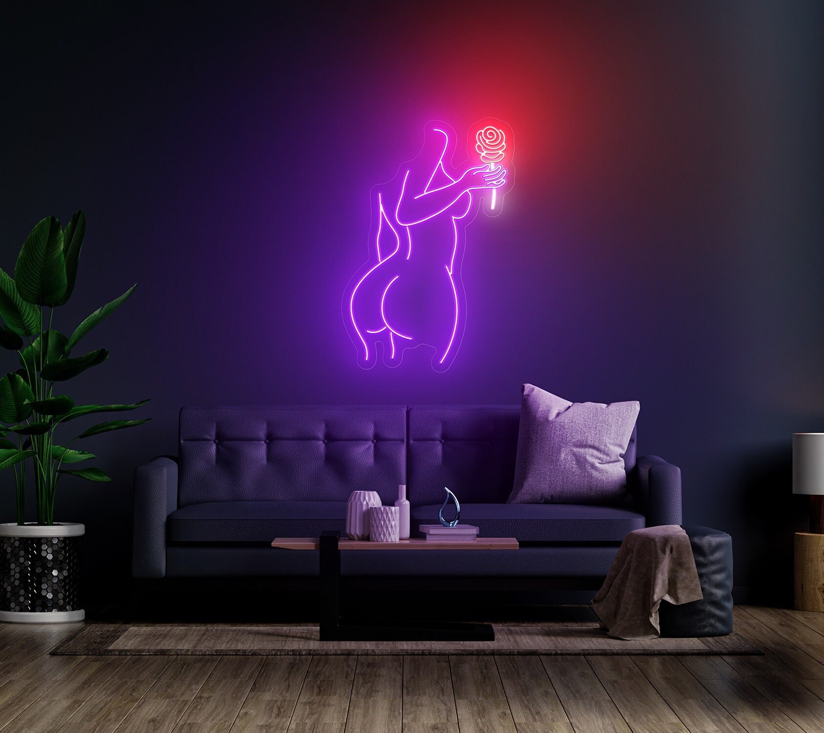 Woman Body Neon Sign, Female Body Neon Sign, Lady Neon Sign, Body Led ...