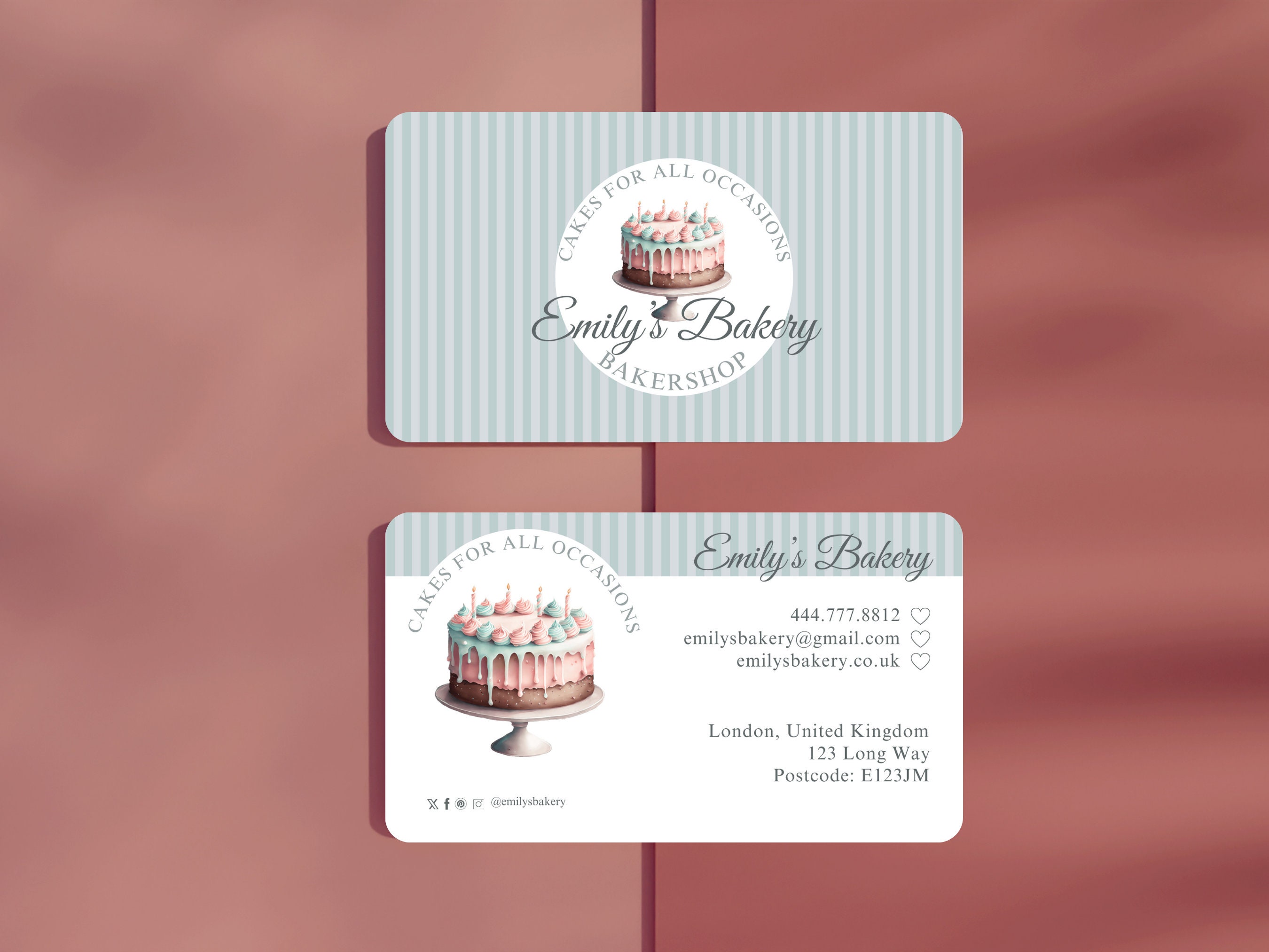 Bakery Business Card Template, Baking Business Cards, Cupcake Business ...