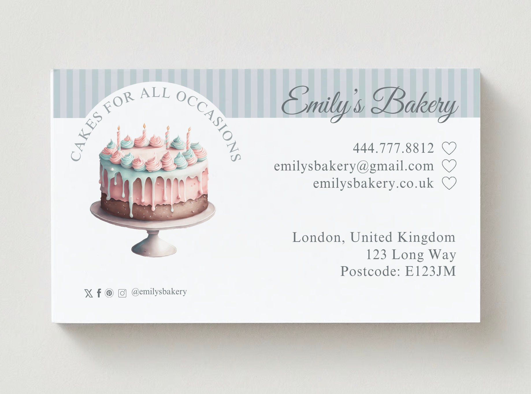 Bakery Business Card Template, Baking Business Cards, Cupcake Business ...