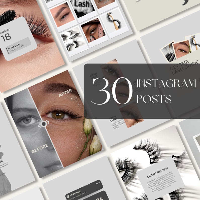 Lash Tech Instagram Templates | Eyelash Extension Social Media Posts ...