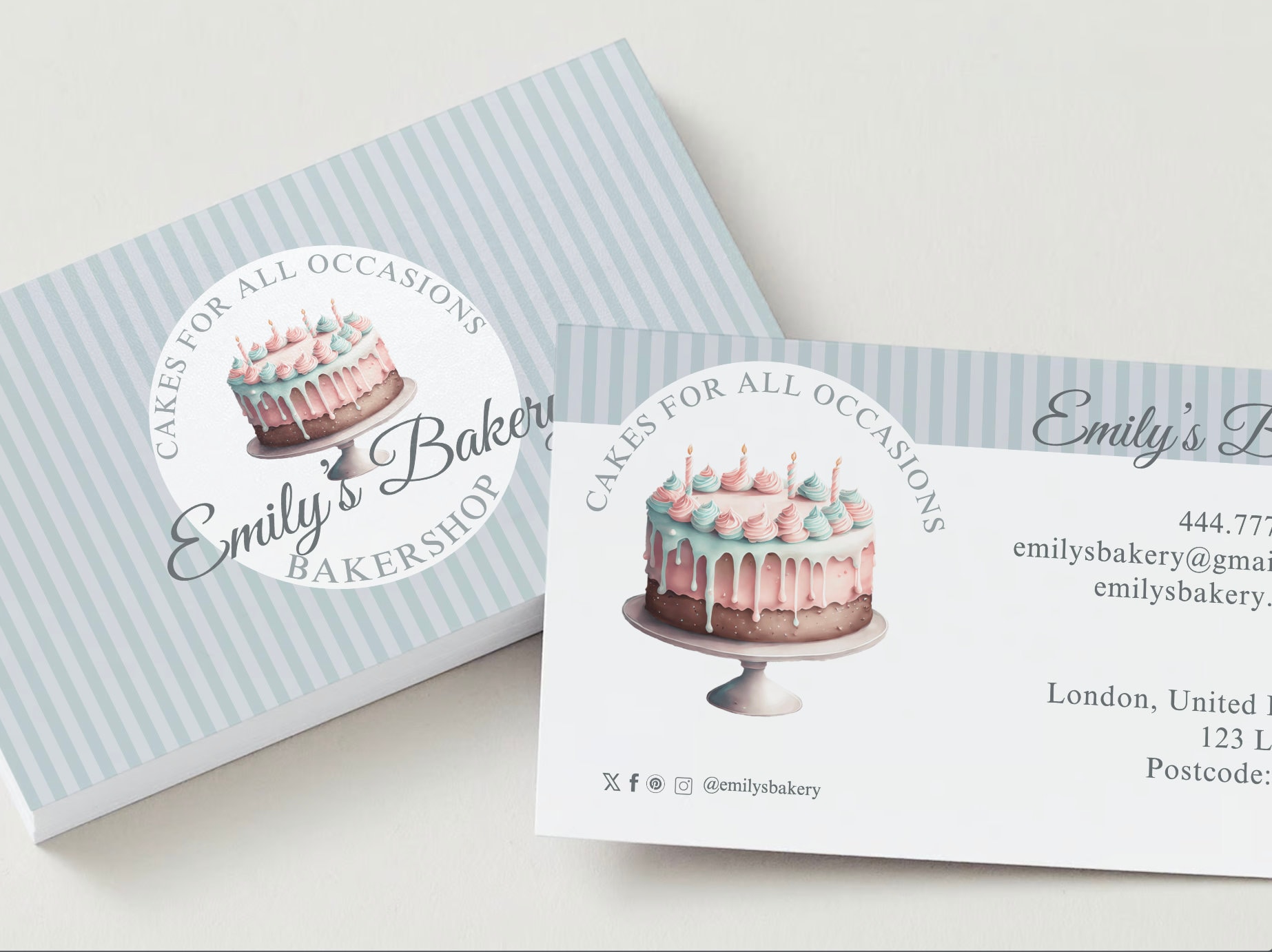 Bakery Business Card Template, Baking Business Cards, Cupcake Business ...