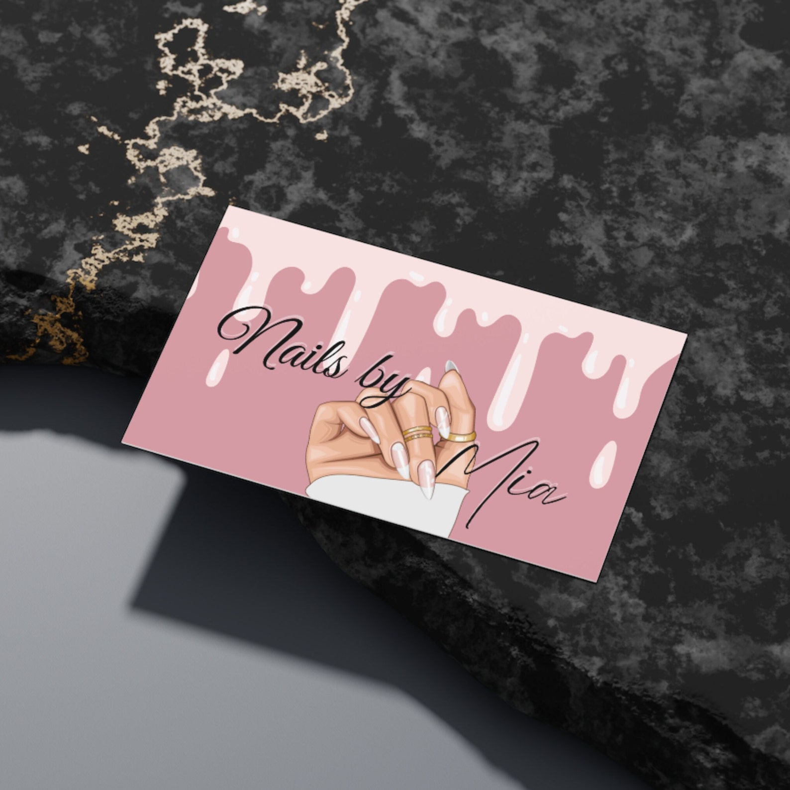 Editable Nail Artist Business Card Template With QR Code (canva Pro ...
