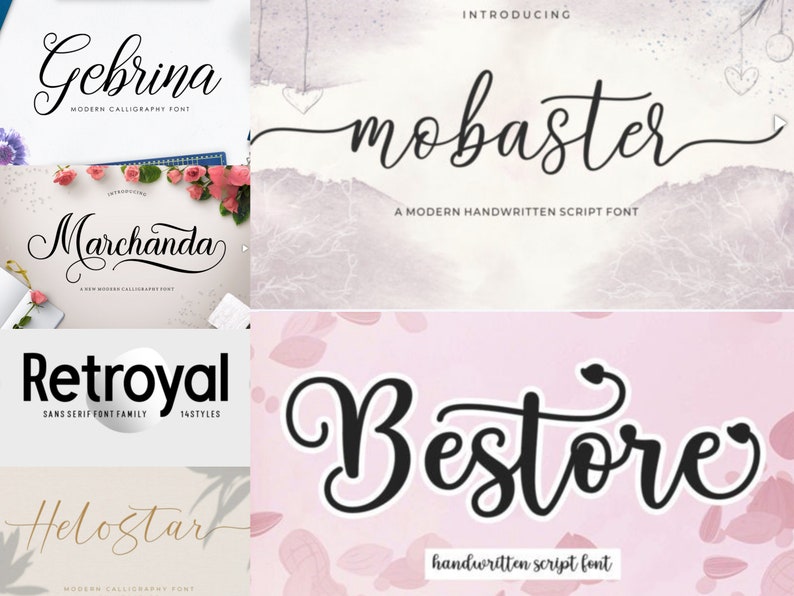 31 Modern Font Bundle Fonts for Crafters, Cricut Fonts, Procreate Fonts, Canva Fonts, Farmhouse ...