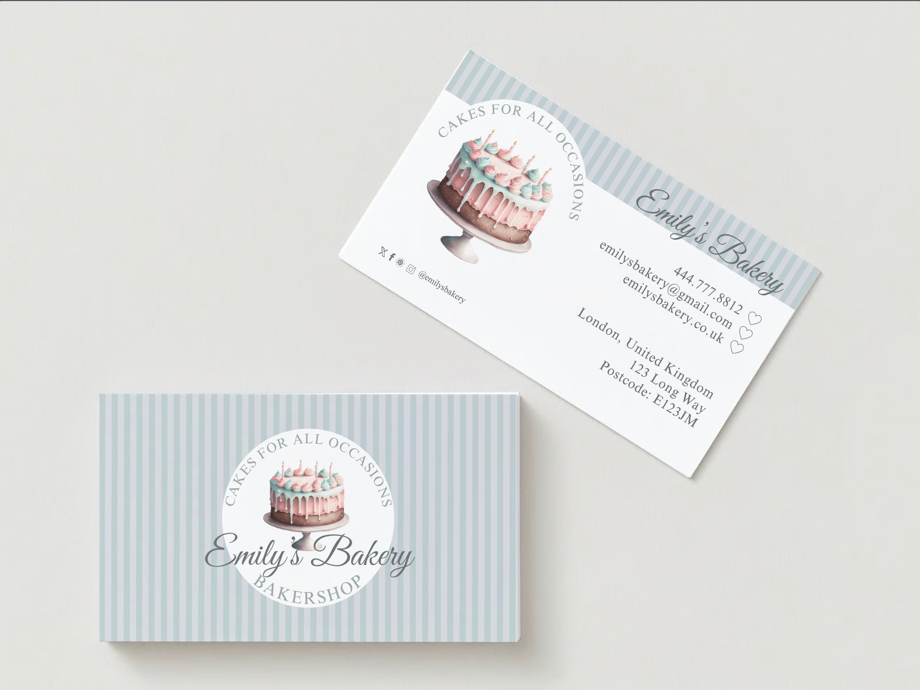 Bakery Business Card Template, Baking Business Cards, Cupcake Business ...