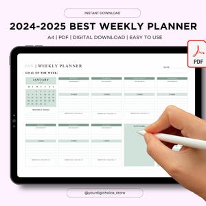 Weekly Planner Printable Landscape, 2024-2025 Minimalist Weekly ...