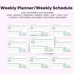 Weekly Planner Printable Landscape, 2024-2025 Minimalist Weekly ...