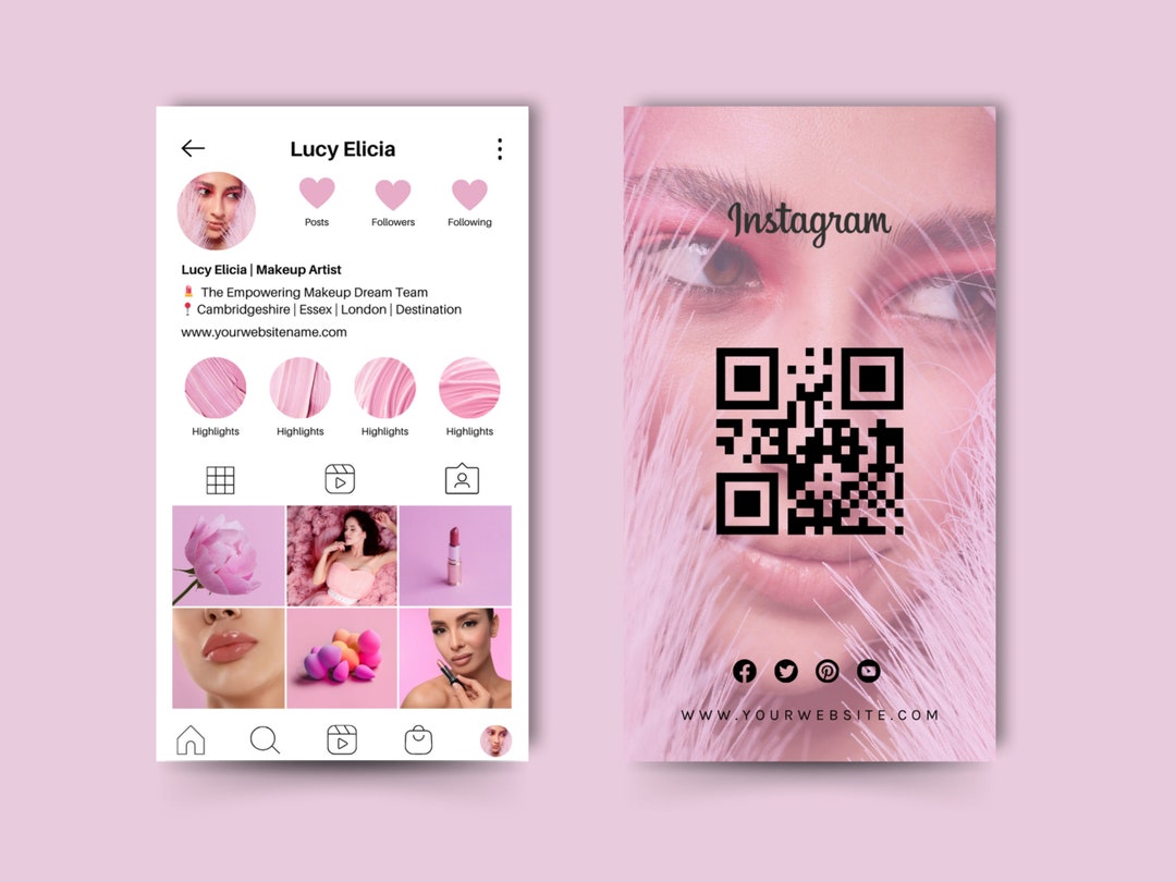 Unique Business Card Instagram QR Code Template Perfect for - Etsy