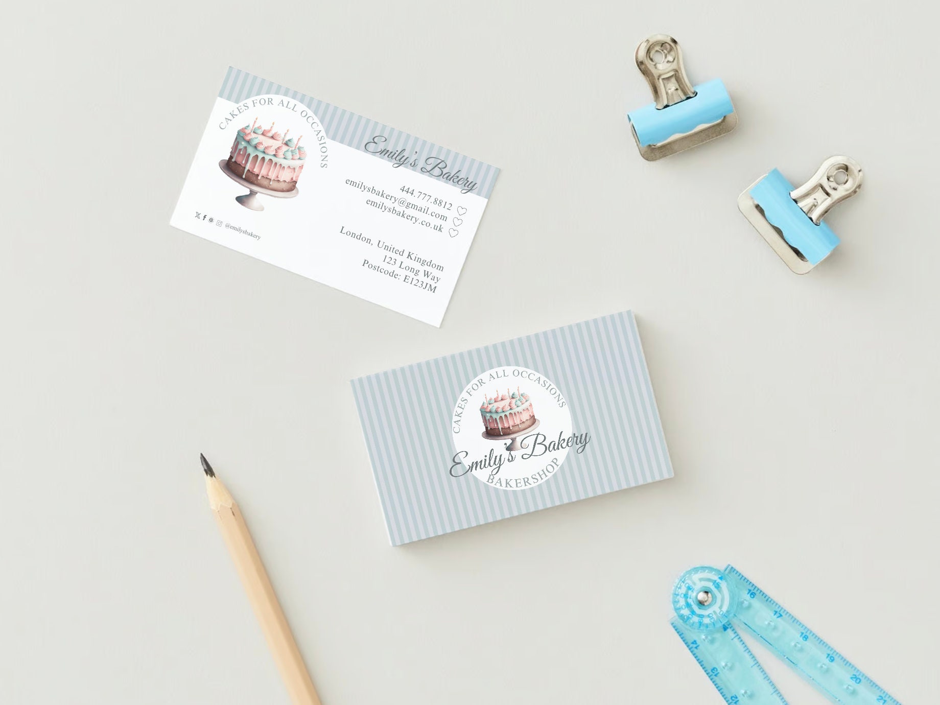 Bakery Business Card Template, Baking Business Cards, Cupcake Business ...