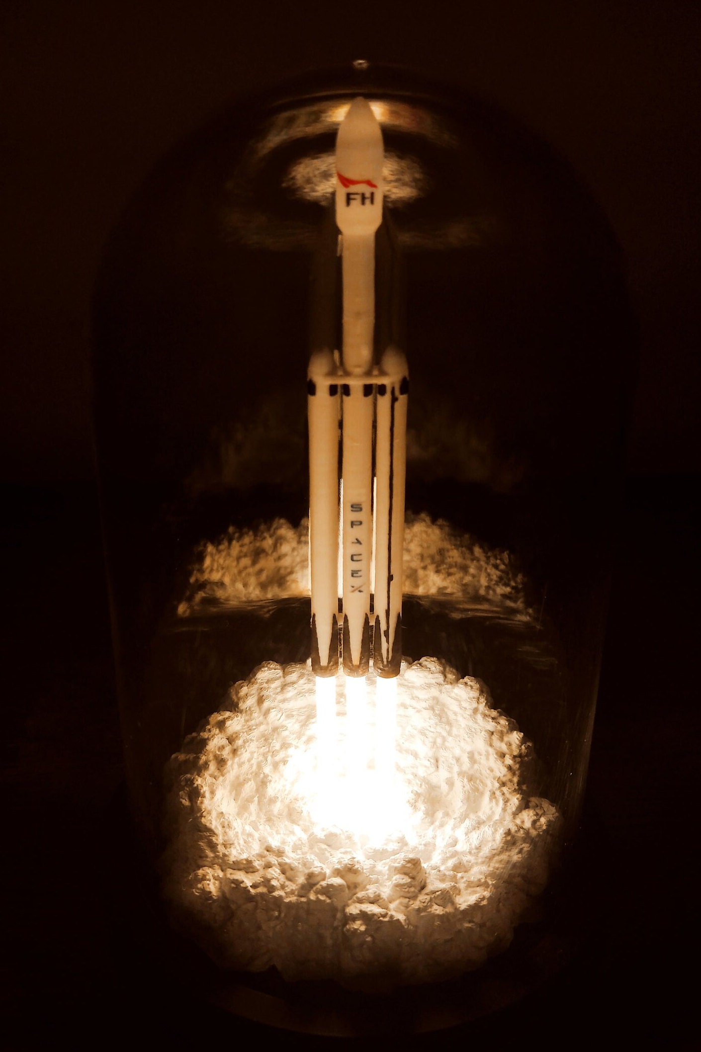 Spacex Falcon Heavy Launch Diorama Desk Lamp - Etsy