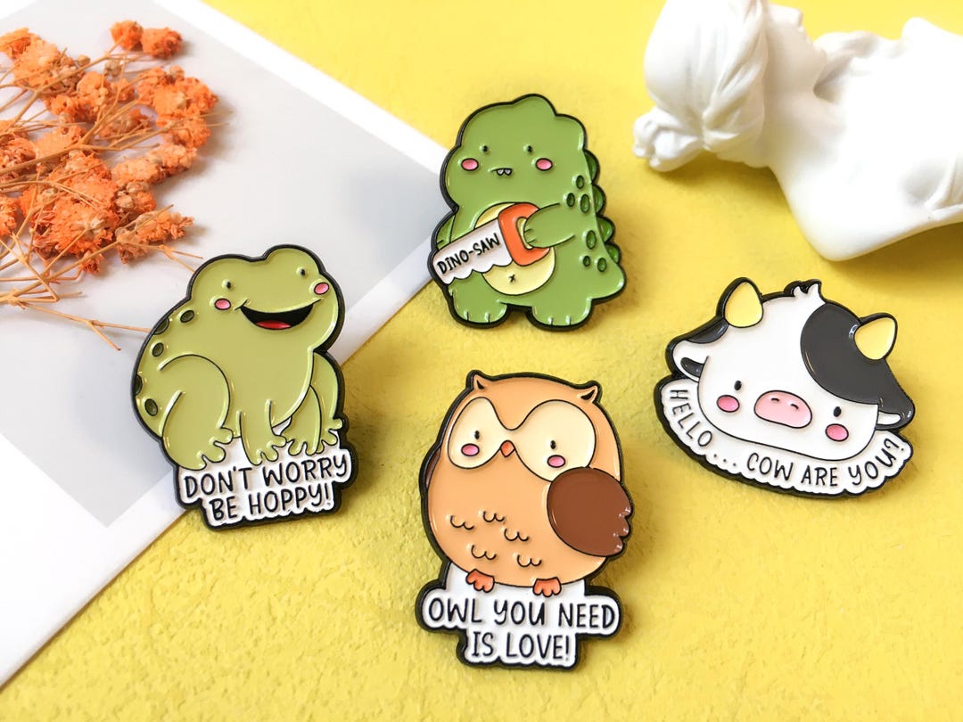Cute Little Animals Enamel Pin Badges Adorable Enamel Pin Set Gift for ...
