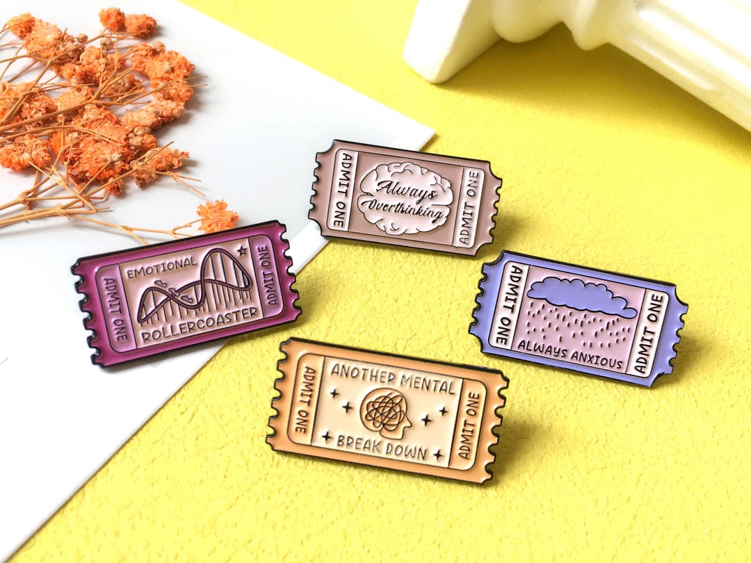 Creative Ticket Enamel Pin Badges Cute Enamel Pin Set Gift for Her/him ...