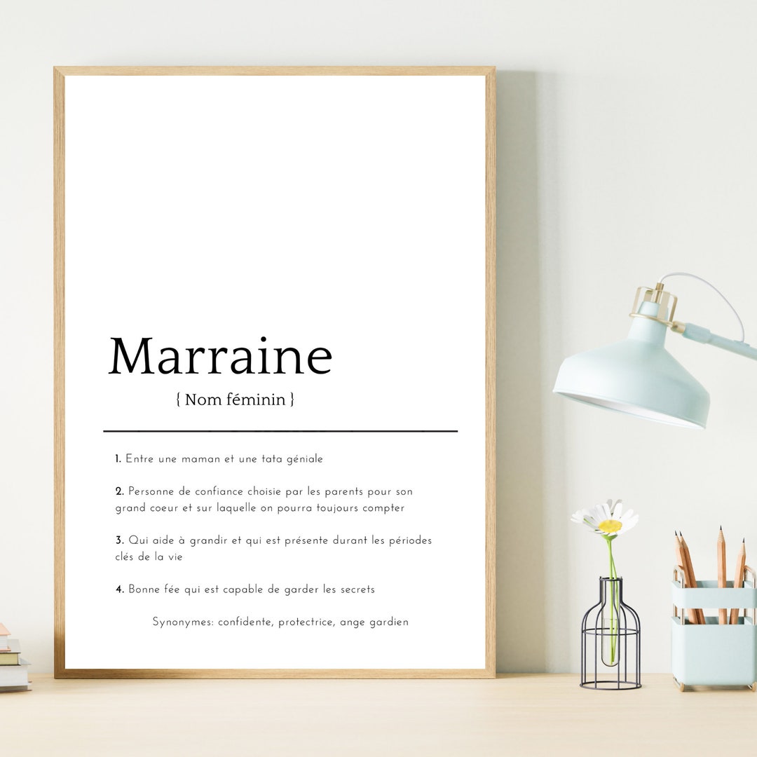 Affiche définition Marraine- Poster à imprimer - Idée cadeau original ...