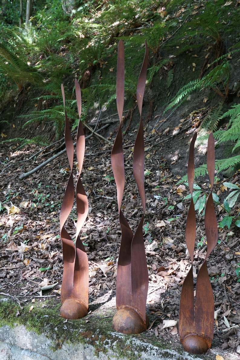 Marsh Grasses - Garden Abstract Sculpture From Rust Metal. - Etsy