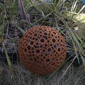 Great Orb of Cosmic Harmony Big 14 Handcrafted Rusty Metal Sphere for ...