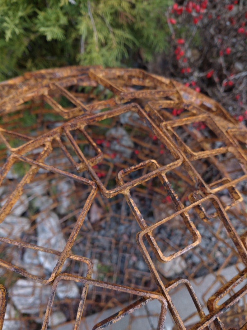 Large Art Sphere labyrinth 20 : Hand Welded Really Big Rusty Abstract ...