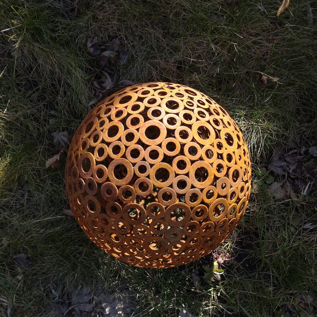 Great Orb of Cosmic Harmony Big 14 Handcrafted Rusty Metal Sphere for ...