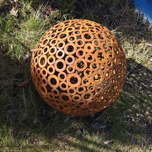 Great Orb of Cosmic Harmony Big 14 Handcrafted Rusty Metal Sphere for ...