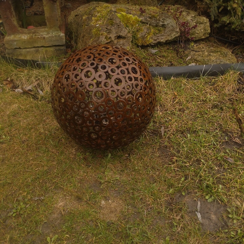 Great Orb of Cosmic Harmony Big 14 Handcrafted Rusty Metal Sphere for ...