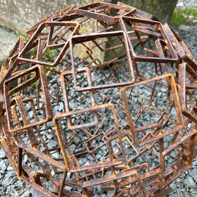 Big Art Sphere labyrinth : 14 Hand Welded Rusty Abstract Sphere ...