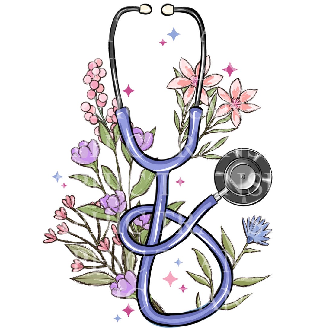 DTF Transfer Ready to Press Floral Stethoscope Nurse Doctor - Etsy
