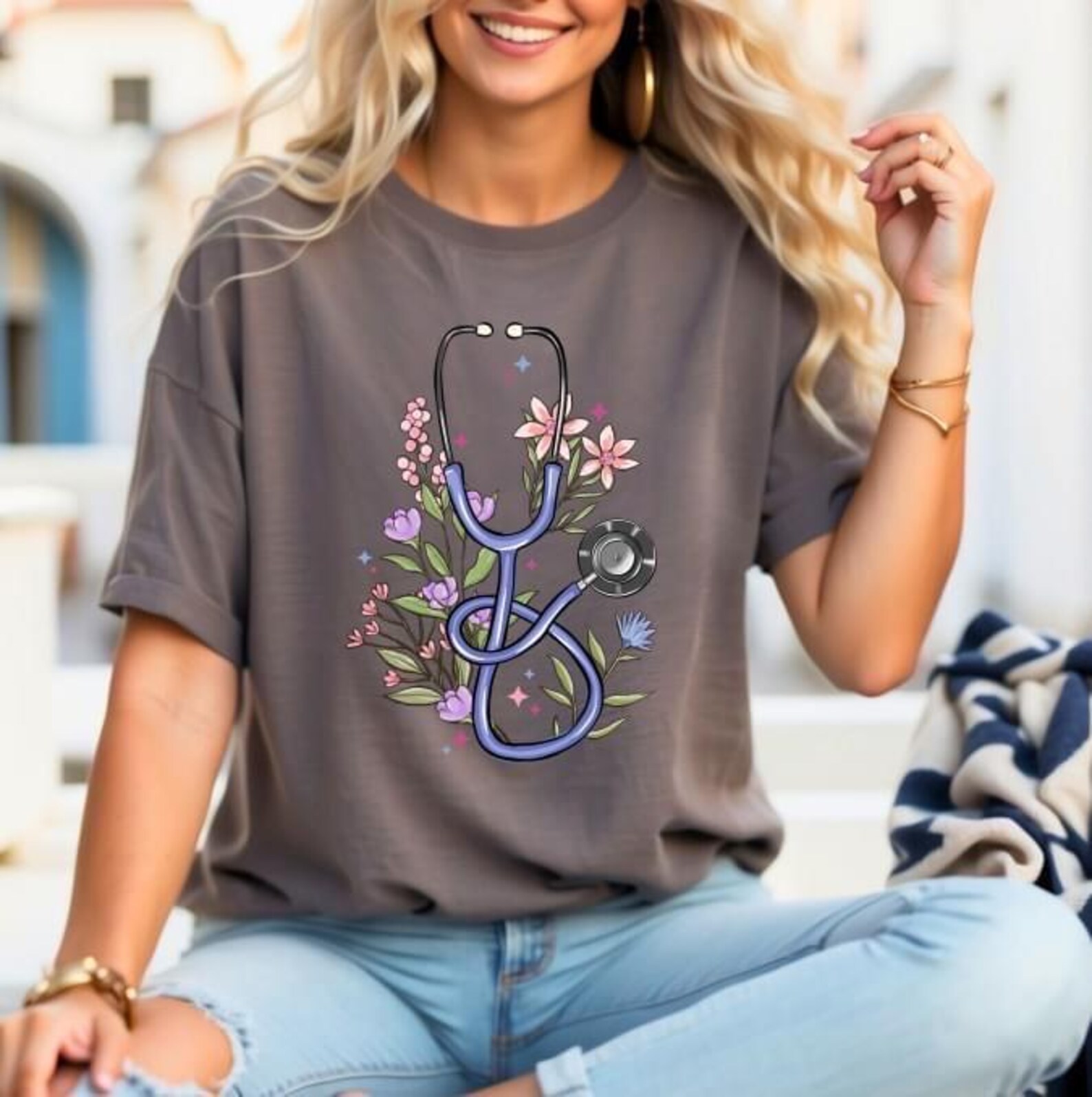 DTF Transfer Ready to Press Floral Stethoscope Nurse Doctor - Etsy