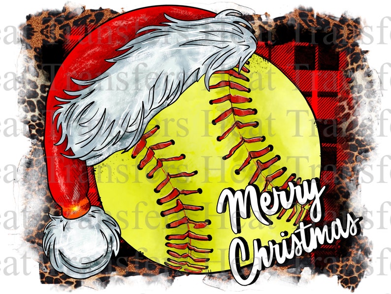 DTF Transfer Ready to Press Softball Santa Merry Christmas - Etsy