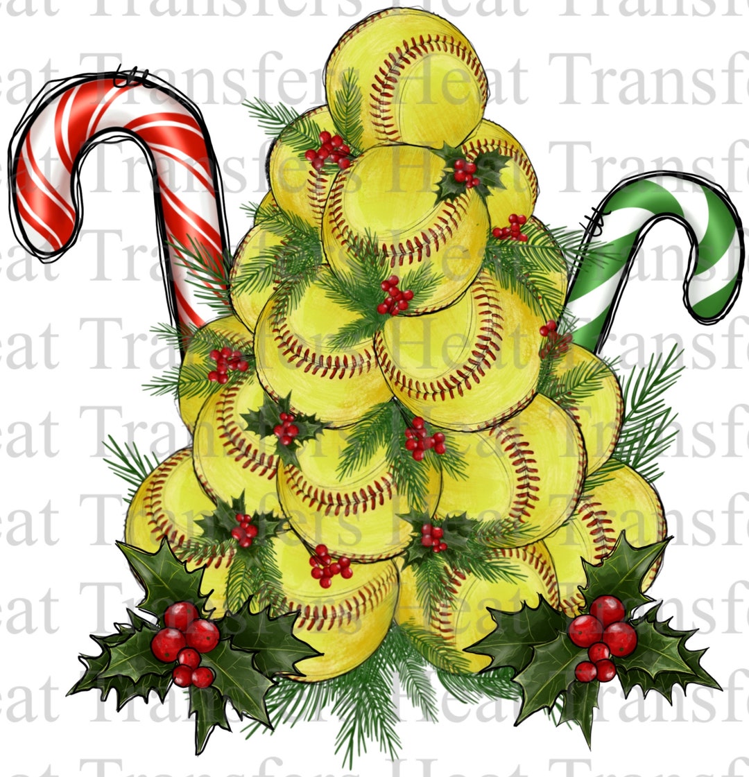 DTF Transfer Ready to Press Softball Christmas Tree - Etsy