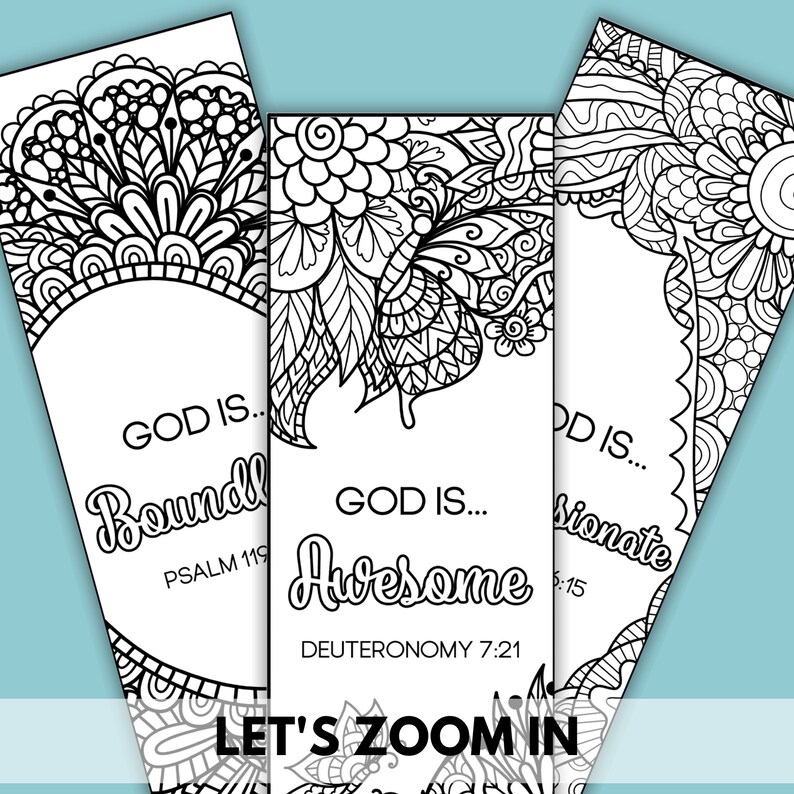 Attributes of God Coloring Bookmarks Bible Verse Bookmarks Scripture ...