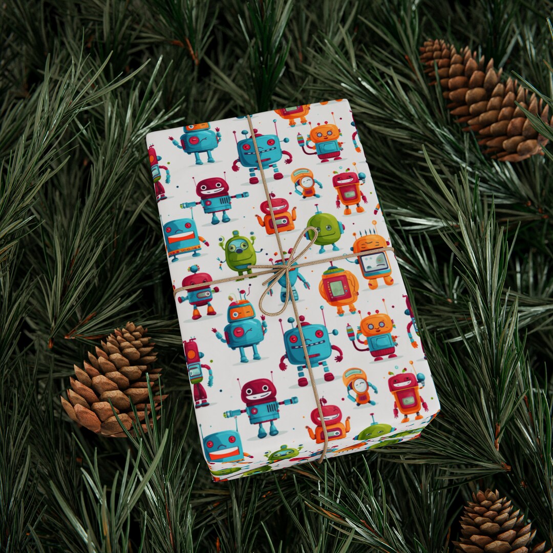 Robot Wrapping Paper | Robots, Birthday, Gift, Wrapping Paper, Holidays ...