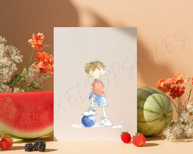 Watercolor Soccer Kids Clipart PNG | Transparent Background | Digital ...