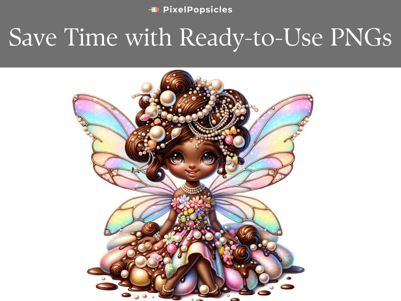 12 Cute Chocolate Fairy Clipart, Biscuits Fairy Wall Art Png,watercolor ...