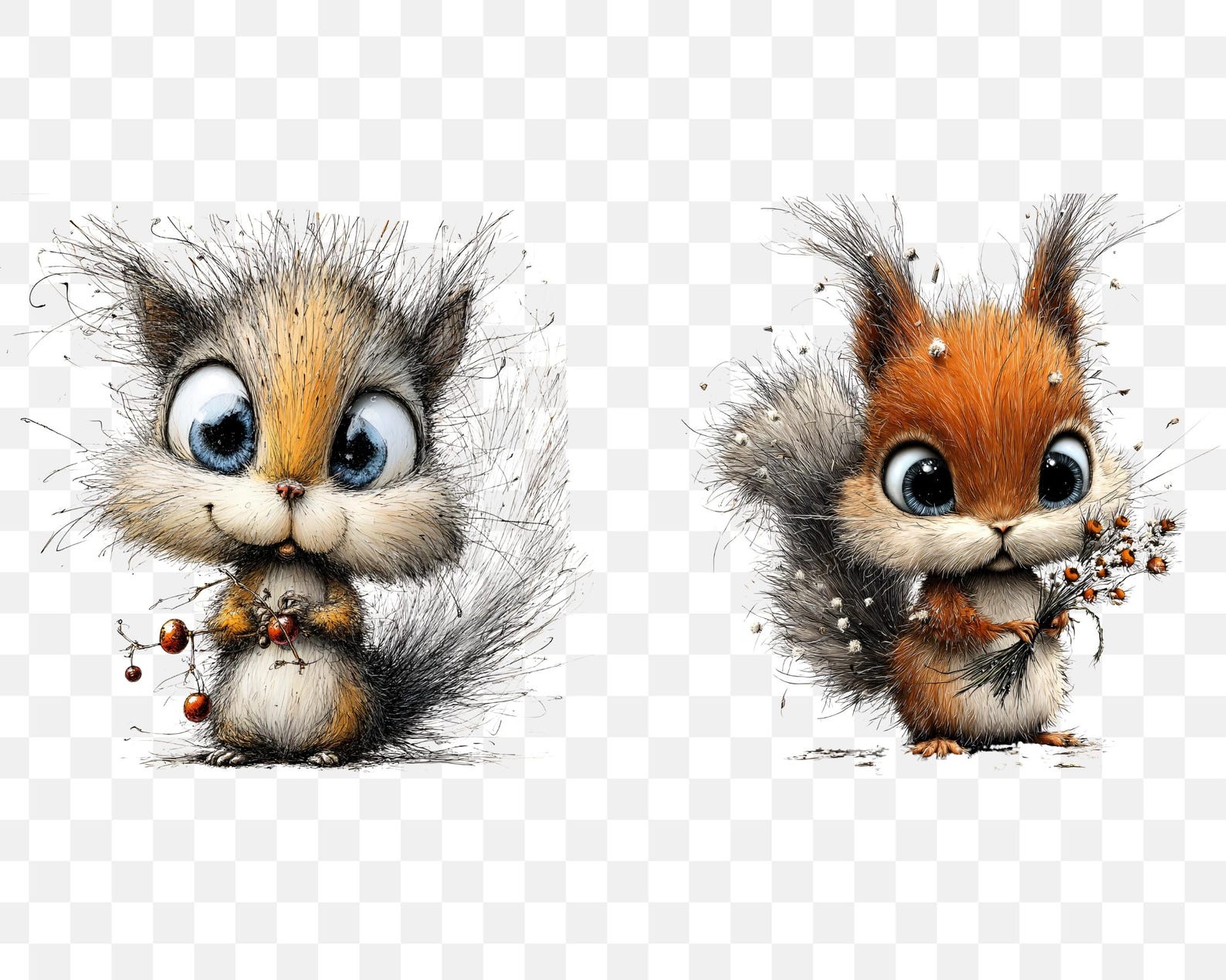 Quirky Squirrel Clipart – Funny Woodland Animal PNG (digital Download ...