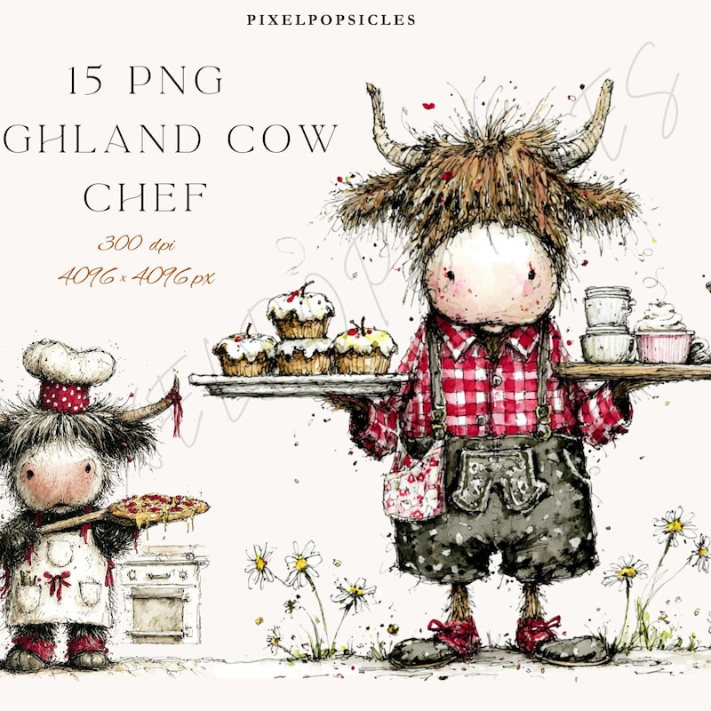 Whimsical Chef Clipart - Etsy UK